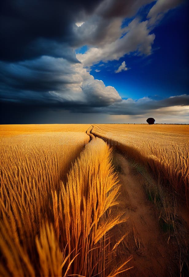 Large Fields of Corn on a Sunny, Clear Day. AI Generated Stock ...