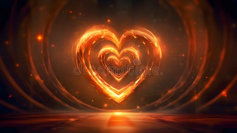 Large Fiery Heart Frames on a Fiery Red Background. Heart As a Symbol ...