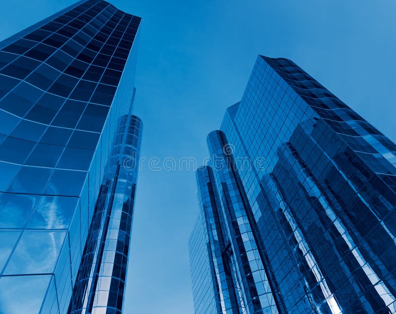 Large Financial Office Buildings Stock Photo - Image of growth, high ...