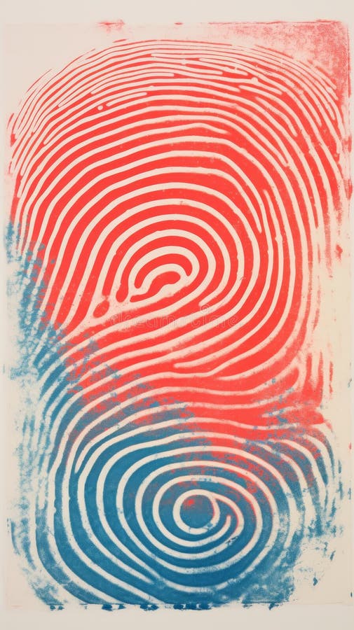 A Large Fingerprint Stamp on Paper Board Stock Illustration ...