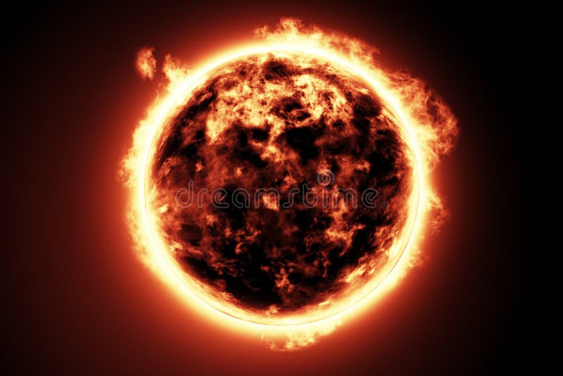 Large fire ball of the sun stock illustration. Illustration of fire ...