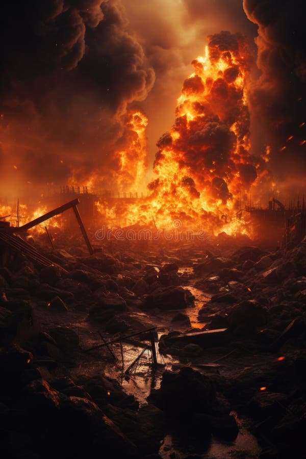 A Large Fire Burning in the Sky. Suitable for Dramatic or Apocalyptic ...