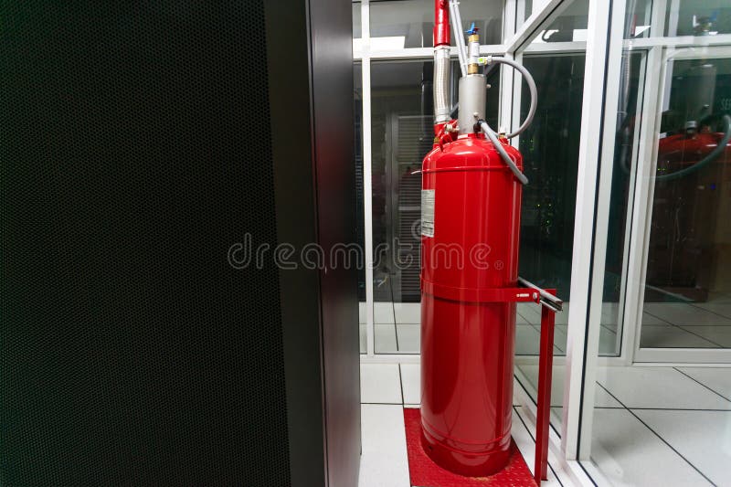 A Large Fire Extinguisher Was Set Up in the Server Room for Enhanced ...