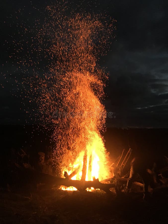 Large Fire stock photo. Image of flames, night, burning - 105750068