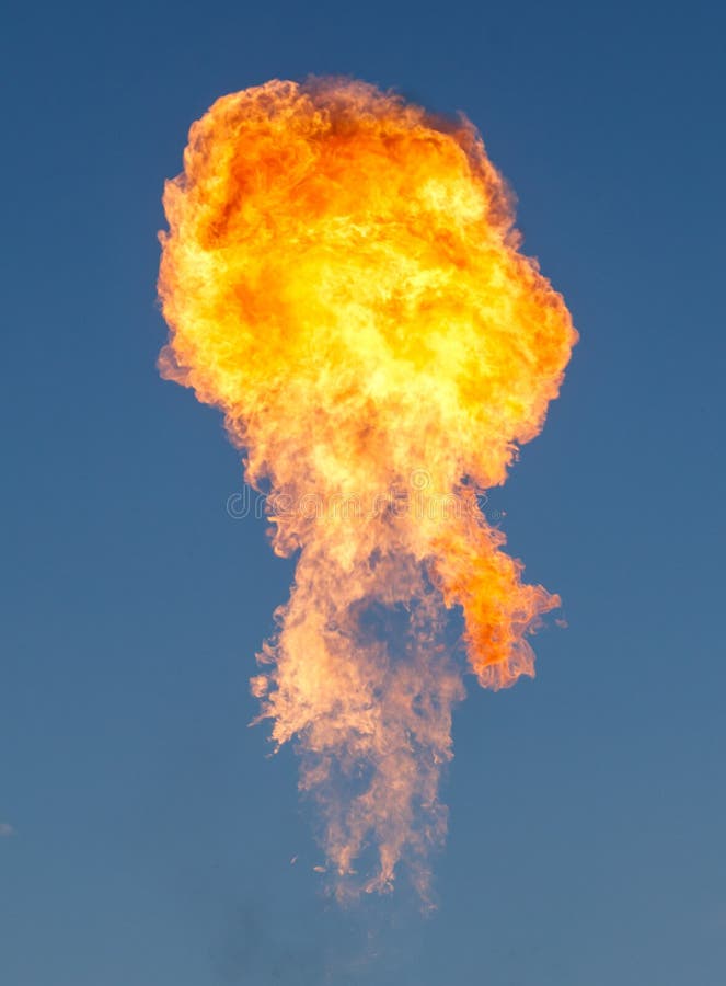 A Large Fire is Shooting Up into the Sky Stock Photo - Image of ...