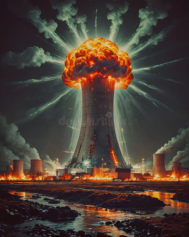 A Large Fire Tower with a Large Fire in the Middle of it. Stock ...