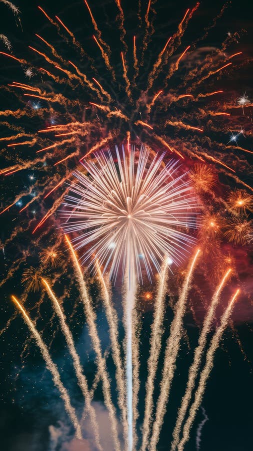A Large Fireworks Display in the Sky with Many Different Colors, AI ...