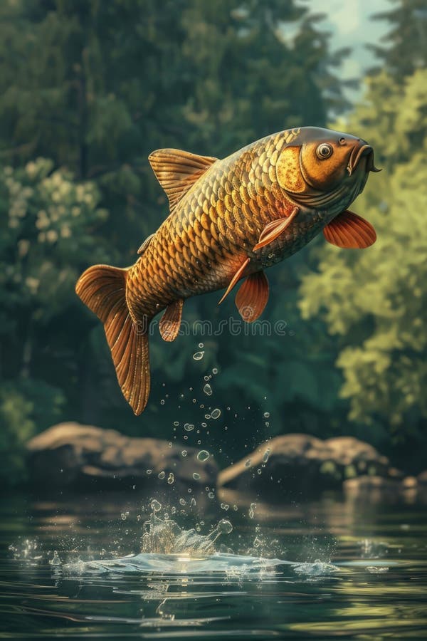 A Large Fish Breaks the Surface Tension of the Water in a Dramatic ...