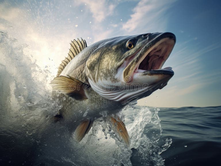 Large Fish Jumping from Water Stock Image - Image of marine, swimming ...