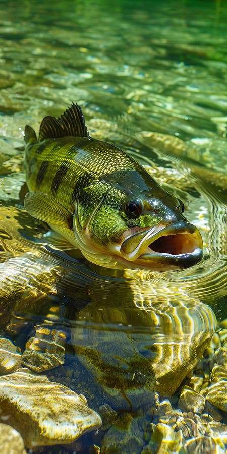 A Large Fish Swimming in Clear Water Stock Photo - Image of water ...