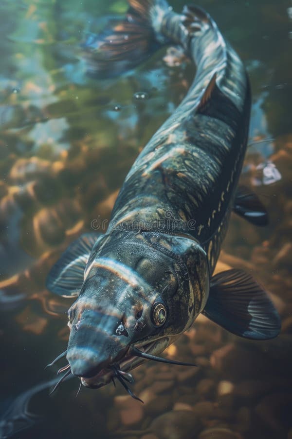 Large Fish Swimming in a Pond. Suitable for Aquatic Themes Stock Image ...