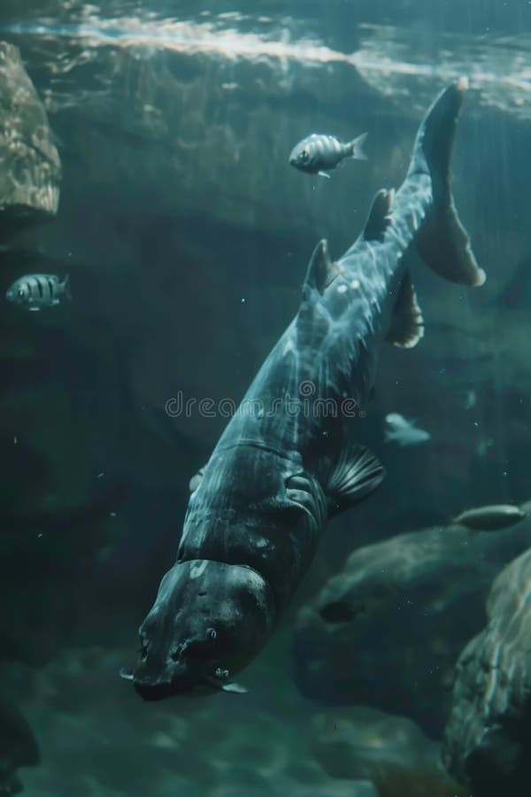 Large Fish Swimming in a Large Tank Stock Photo - Image of world ...