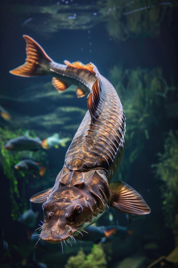 A Large Fish Swimming in a Tank. Suitable for Aquatic Themes Stock ...