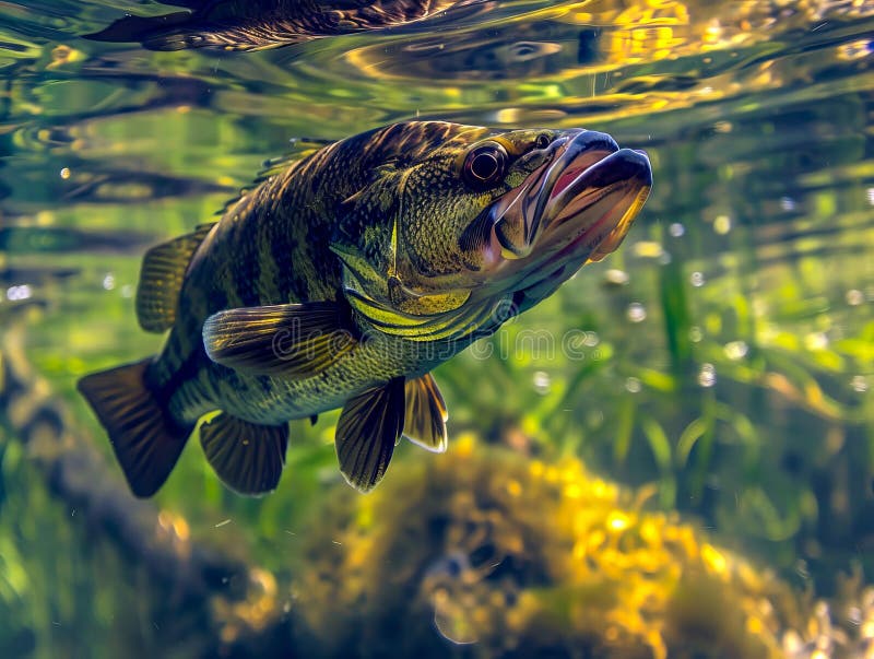 A Large Fish Swimming in the Water Stock Photo - Image of animal, mouth ...