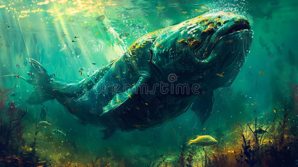 A Large Fish Swimming in the Water Stock Photo - Image of organism ...
