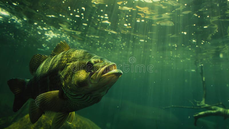 A Large Fish Swimming in the Water Stock Photo - Image of biology, bass ...