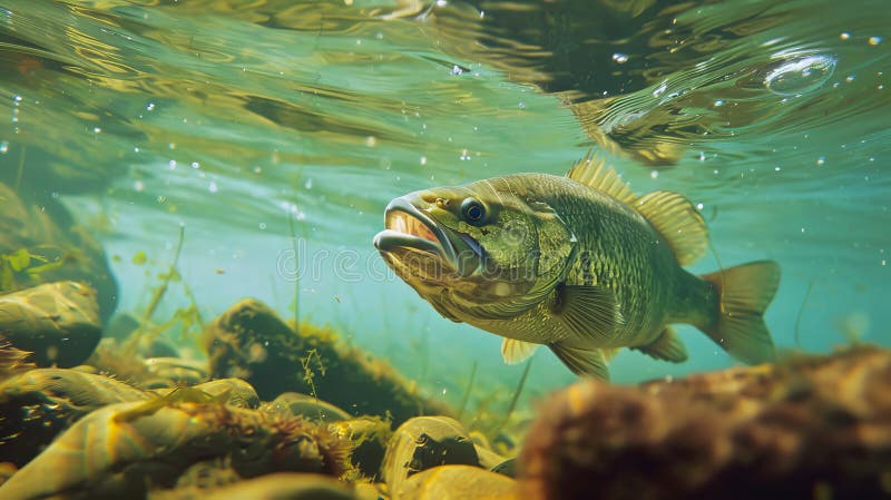 A Large Fish Swimming in the Water Stock Image - Image of swimming ...