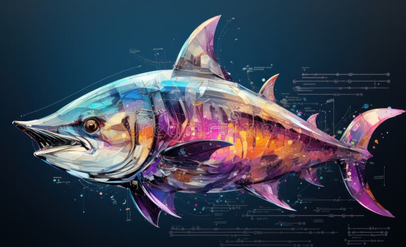 Very Fat Fish, Created with Generative AI Technology Stock Illustration ...