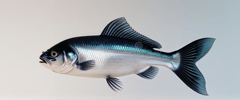 Large Fish with a White Belly and a Black Head Stock Image - Image of ...