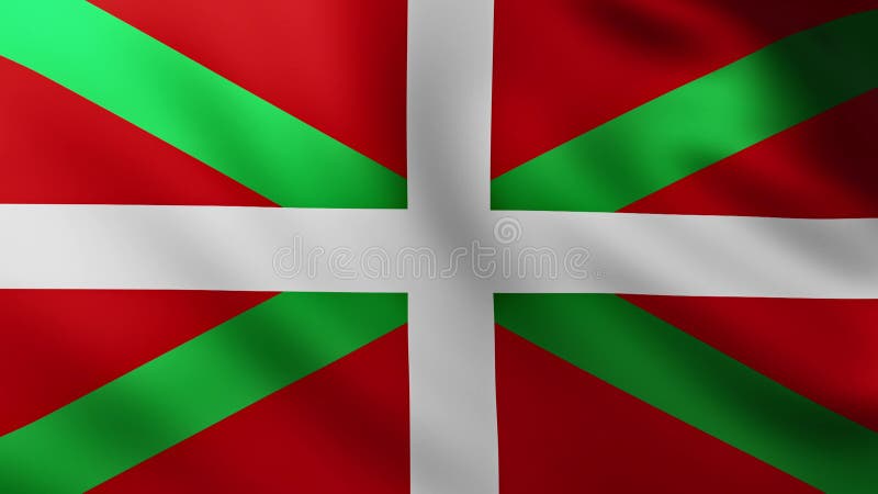 Large Flag of Basque Country Fullscreen Background Fluttering in the ...