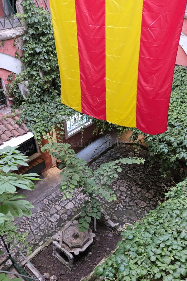 Large Flag Flying in a Courtyard in the Grand Bazaar in Istanbul ...