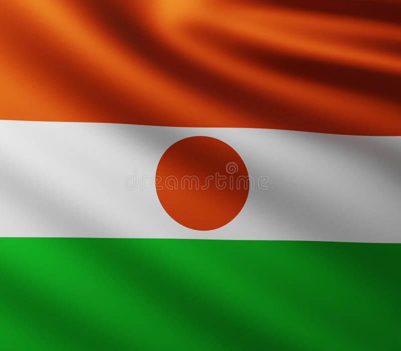 Large Flag of Niger Fullscreen Background in the Wind Stock ...