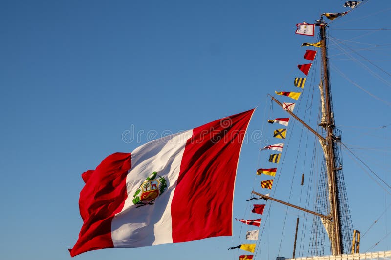 A large flag of Peru stock image. Image of design, vacation - 313717335