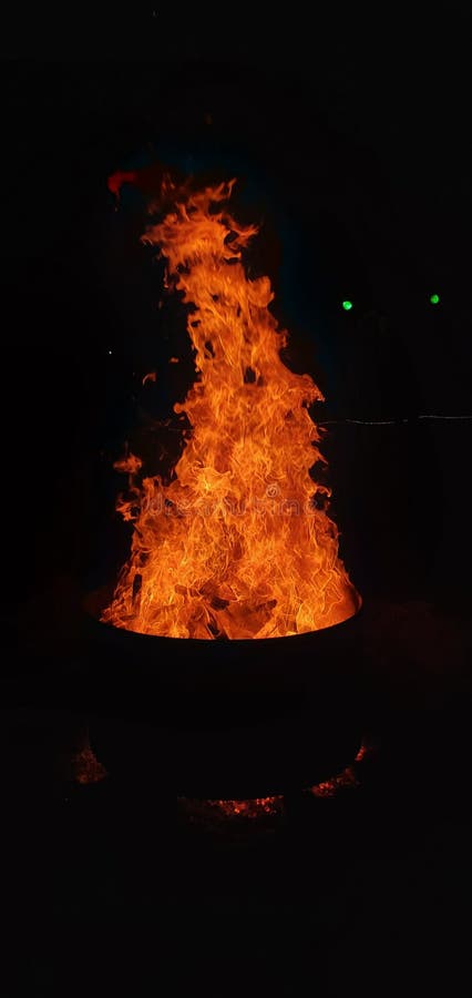 Large flame at a bonfire stock image. Image of fireworks - 205721407