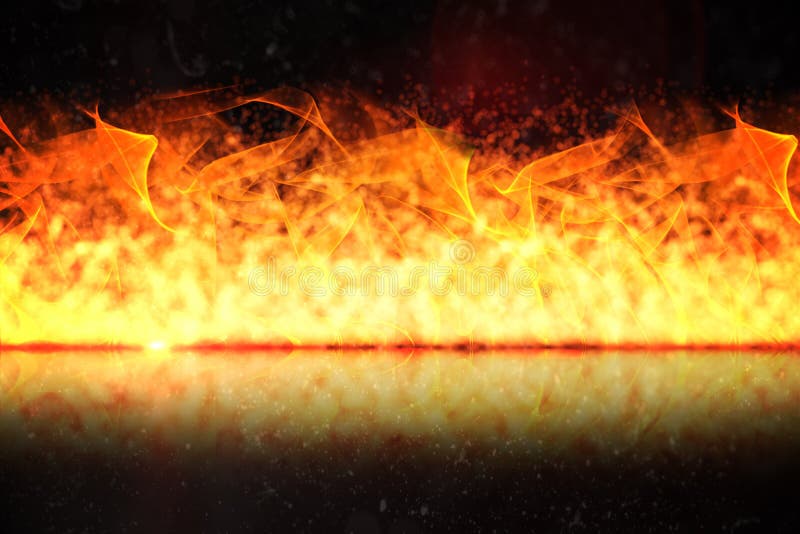 Large Flames on Black Background Stock Illustration - Illustration of ...