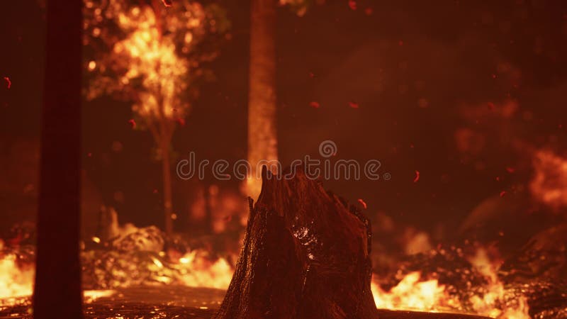 Large Flames of Forest Fire Stock Image - Image of apocalypse, burn ...