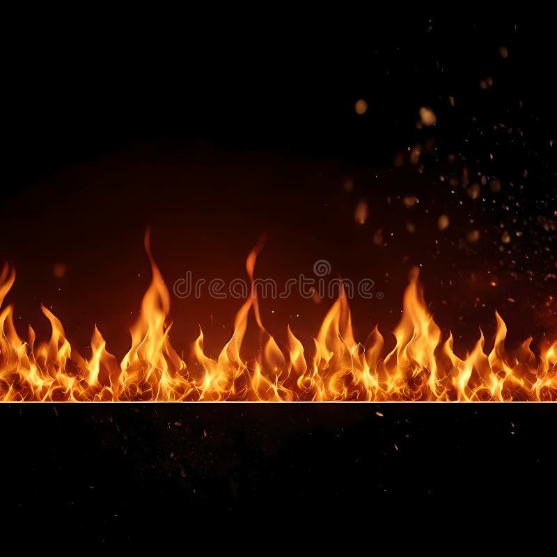 Large Flames of a Fire - Ai Generated Image Stock Illustration ...