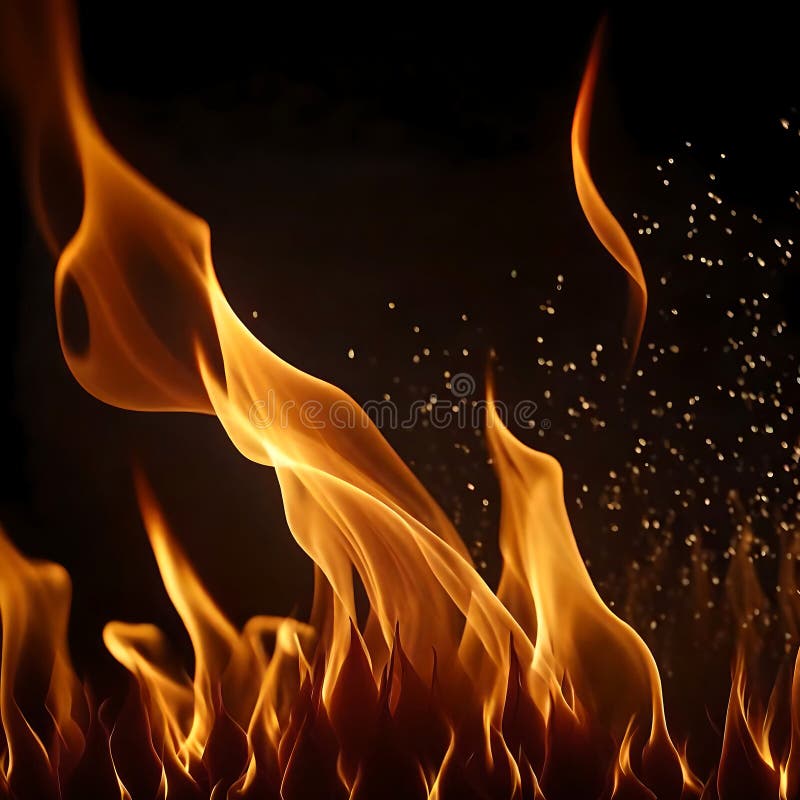 Large Flames of a Fire - Ai Generated Image Stock Illustration ...