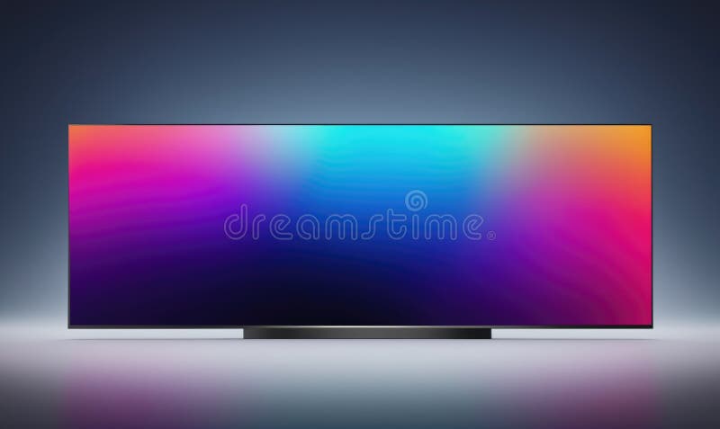 A Large, Flat-screen Television with a Vibrant, Colorful Gradient ...