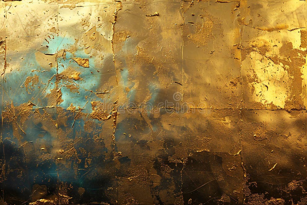 A Large, Flat Surface of Gold Leaf with a Subtle Gradient from Light To ...