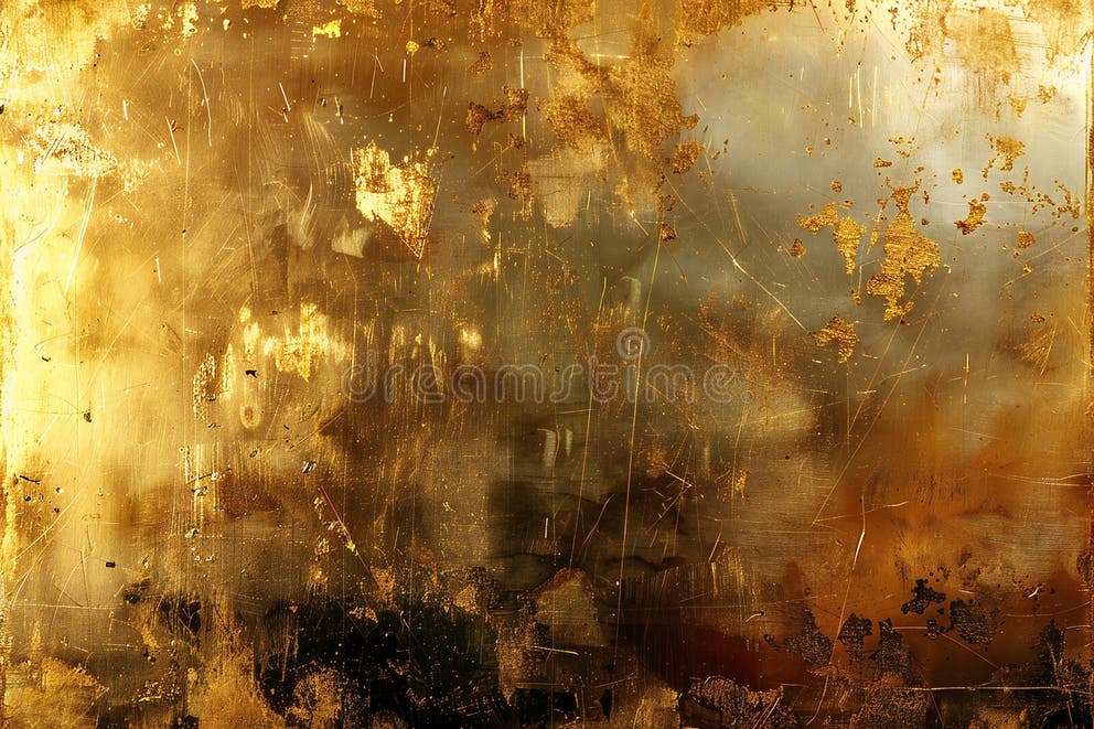 A Large, Flat Surface of Gold Leaf with a Subtle Gradient from Light To ...