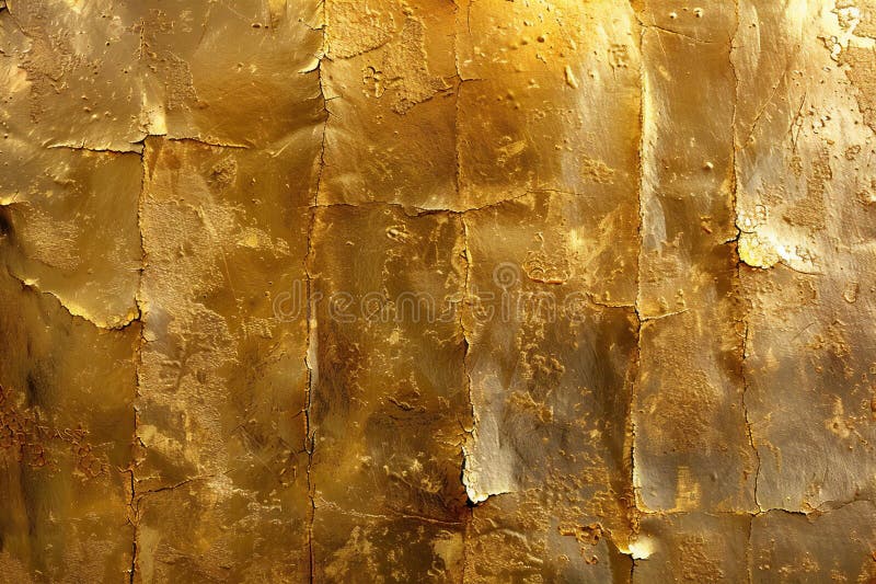 A Large Flat Texture of an Old, Textured Gold Wall with Subtle Glints ...