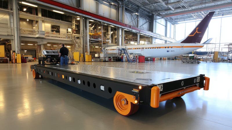 A Large Flat Transport Platform in an Aircraft Maintenance Facility ...