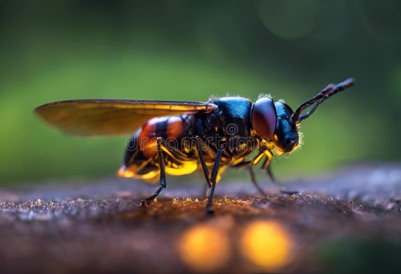A Large Flies Insect with Its Head Tilted Down on Top of Another Stock ...