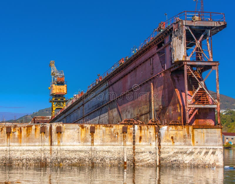 Large Floating Repair Dock for Ships. Stock Image - Image of pier ...