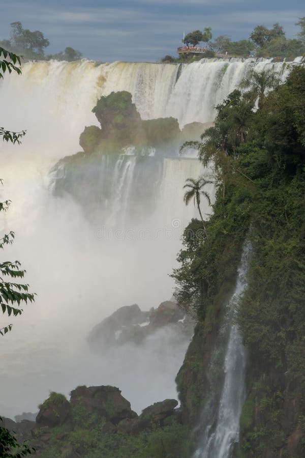Large Flows of Water Fall into the Iguazu Falls Stock Photo - Image of ...