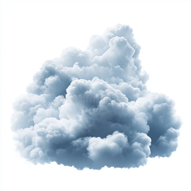 Large, Fluffy Cloud with a White Background Stock Illustration ...