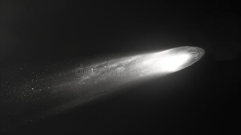 Large Flying Comet Isolated Stock Photo - Image of flying, night: 306134944