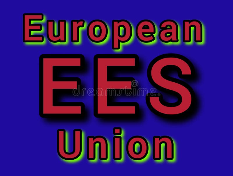 Large Font EES European Union on Blue Background Stock Illustration ...