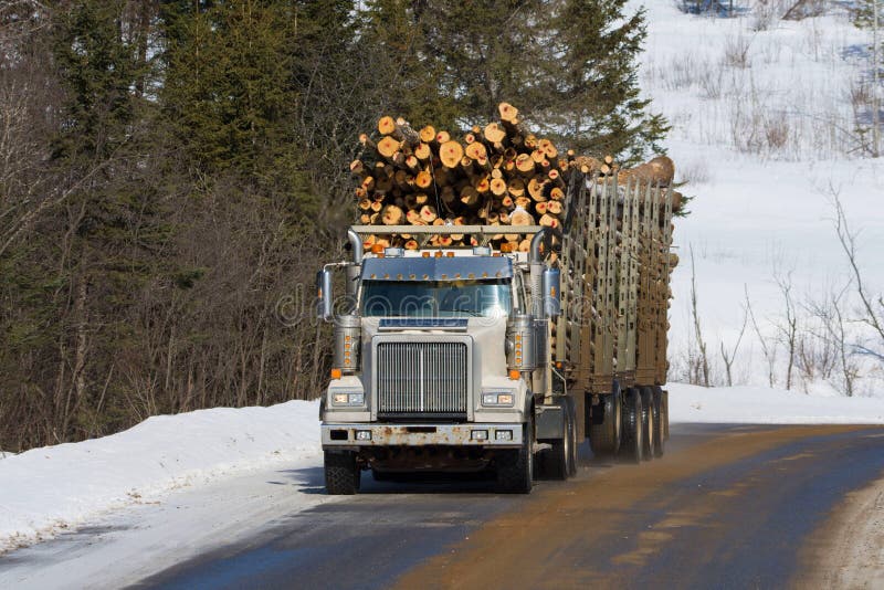 Large Forest Transport Truck at Work in Canada Editorial Stock Photo ...