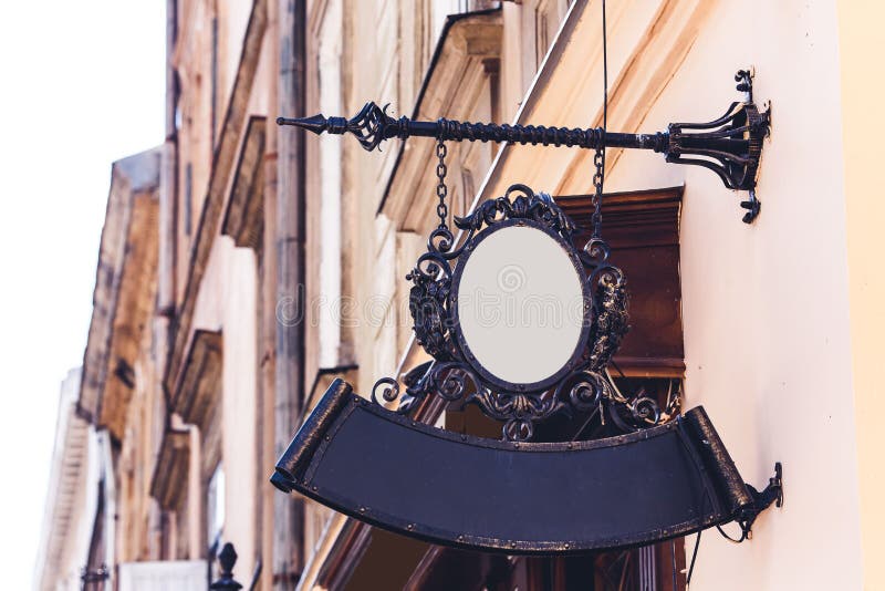 Large Forged Iron Sign with Patterns. Place for Your Advertising, Copy ...