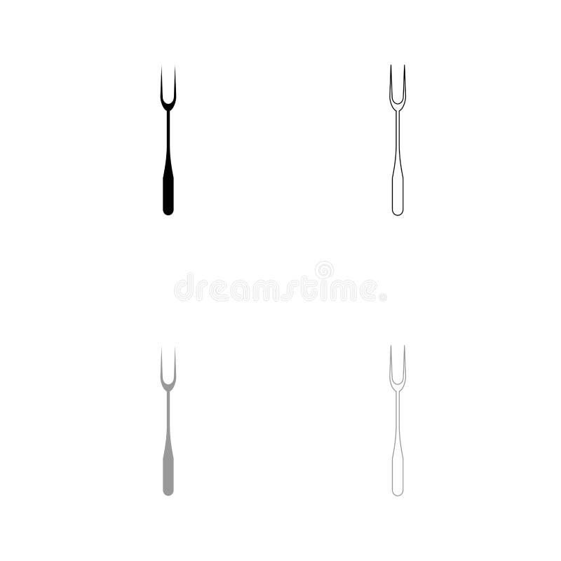 Large Fork Black and Grey Set Icon . Stock Vector - Illustration of ...