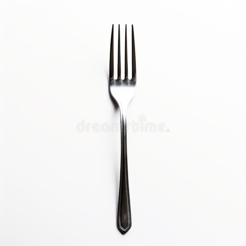 Intensely Detailed Matte Photo of Simplistic White Fork Stock ...