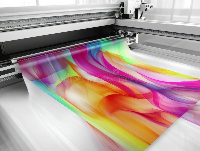 Large Format Colorful Abstract Print, Digital Textile Printing, Wide ...