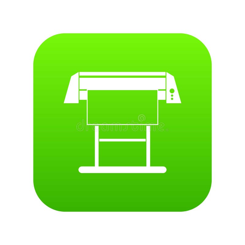 Large Format Inkjet Printer Icon Digital Green Stock Vector ...