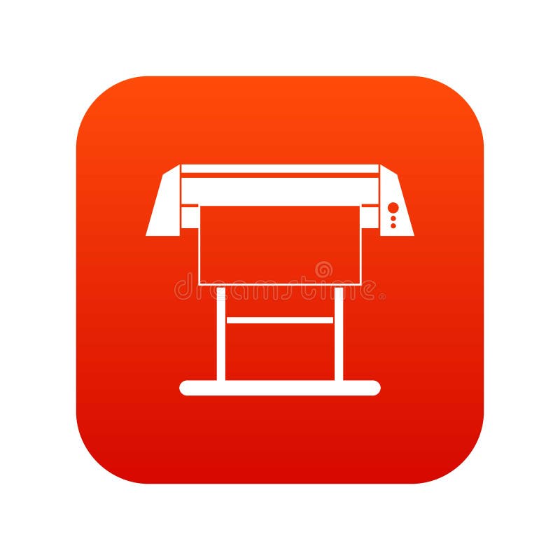 Large Format Inkjet Printer Icon Digital Red Stock Vector ...